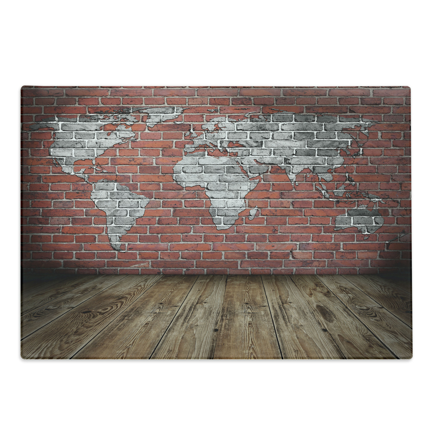 Wanderlust Cutting Board, Vintage Grunge Map Room Style Brick Rustic ...