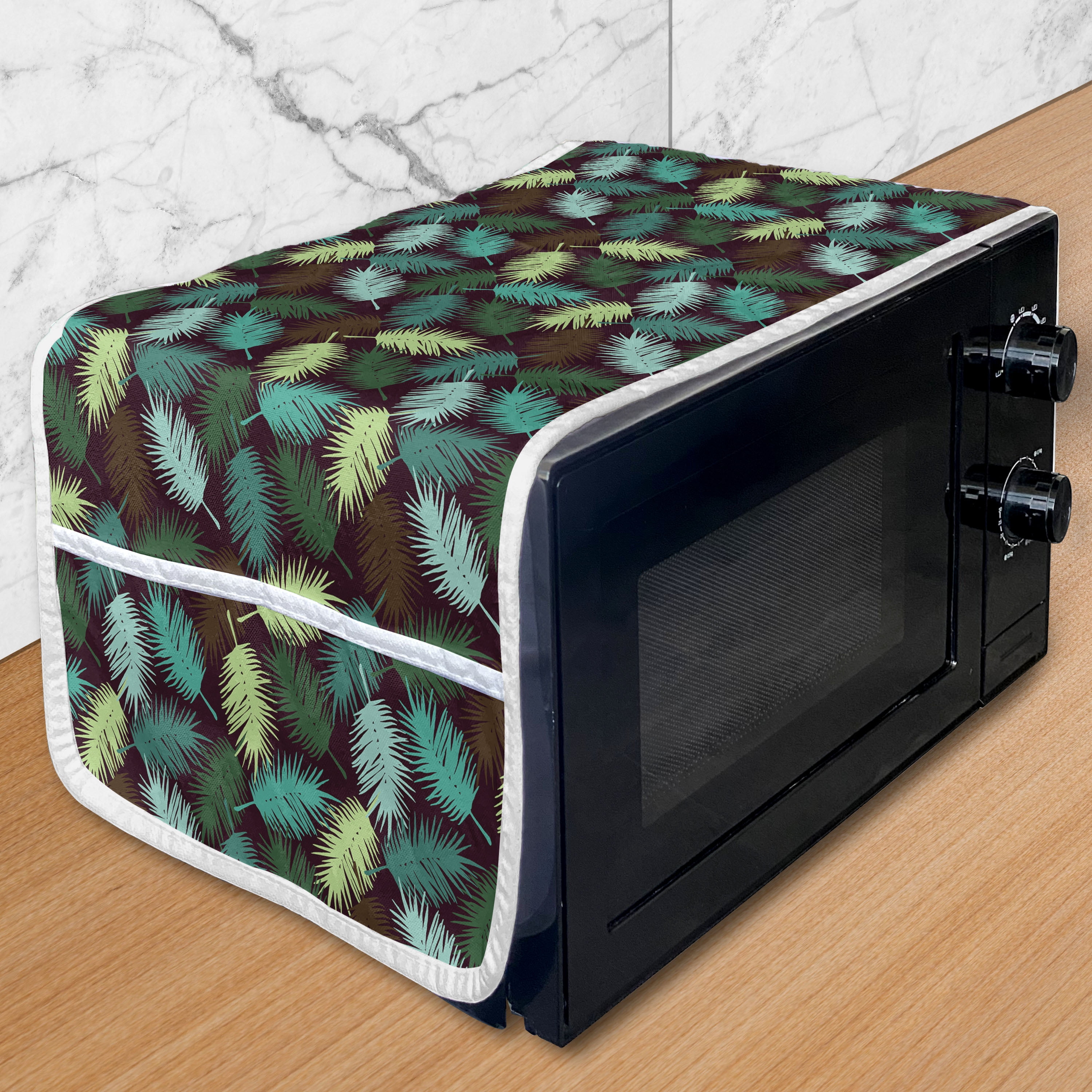 Tropical Microwave Oven Cover, Exotic Torbay Palm Tree Leaves ...