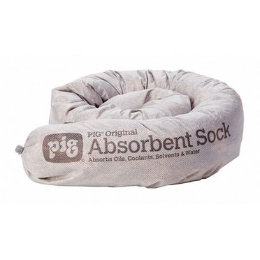 PIG® Mildew-Resistant Absorbent Sock, 4' L x 3" W (3-Pack) - Reusable ...