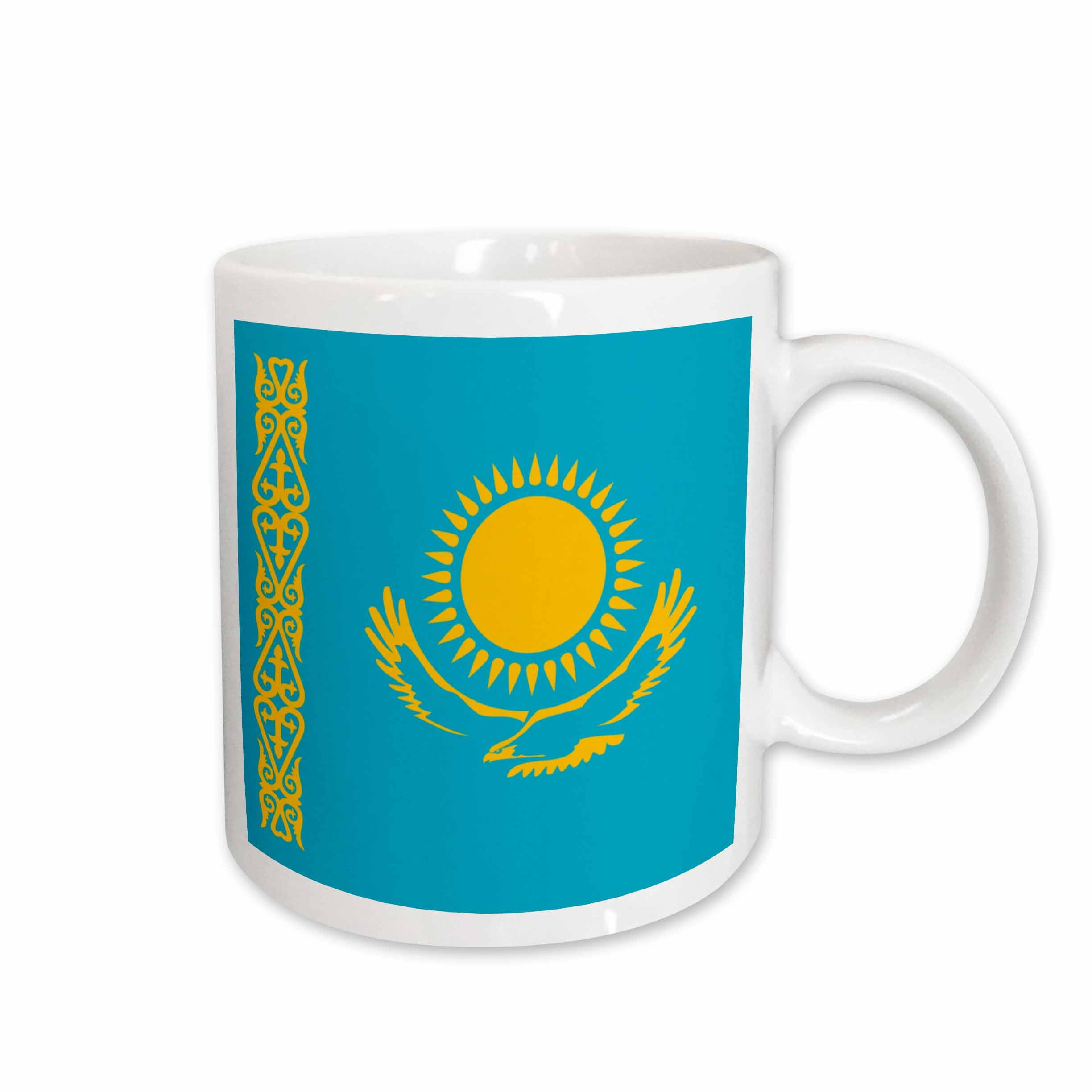 "3dRose Flag of Kazakhstan - Kazakh blue gold yellow sun golden steppe ...