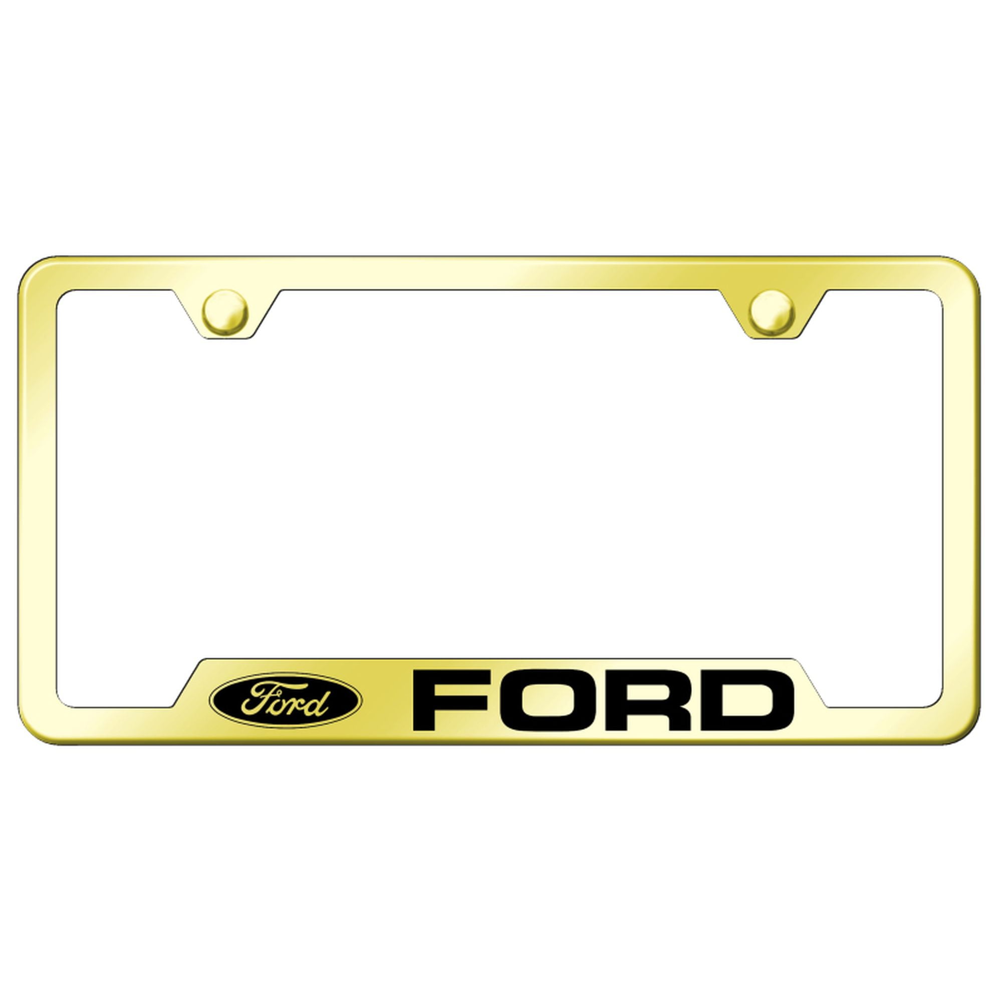 Ford Laser Etched Logo Cut-Out License Plate Frame (Gold) - Walmart.com