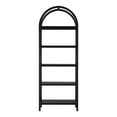 80" Black Oak Wood Five Tier Arched Top Bookcase - Walmart.com