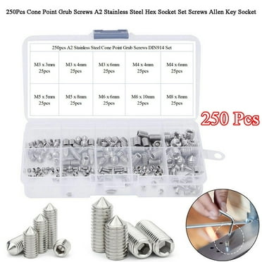 Uxcell Slotted Set Grub Screws, M3 Metric 304 Stainless Steel Flat ...