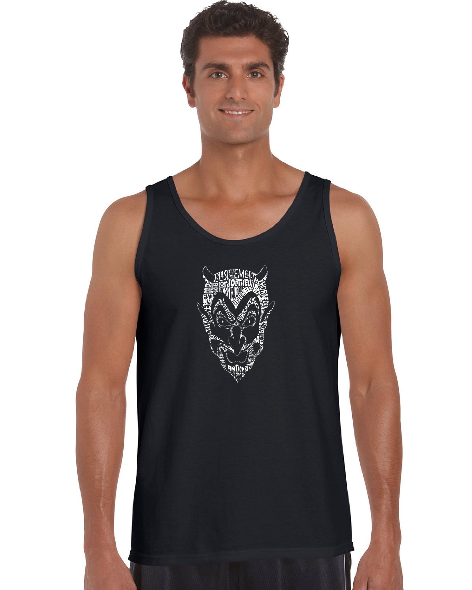 LA Pop Art Men's Word Art Tank Top - THE DEVIL'S NAMES - Walmart.com