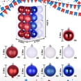 erdimoy 4th of July Patriotic Ball Ornaments Set, 24PCS Red White Blue ...
