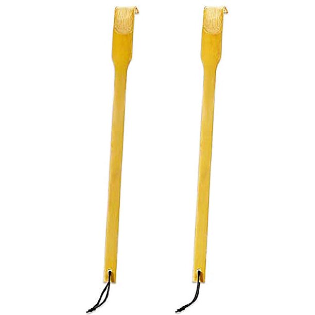 2 Pack Longer Handle Bamboo Back Scratcher 17in, Traditional Finger ...