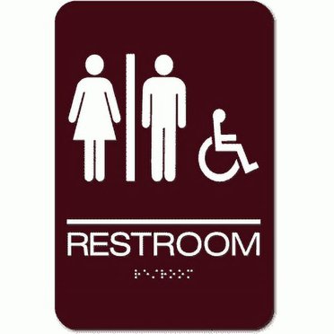 BOYS Restroom Sign - Styrene-Brown / White (2 Units) - Walmart.com