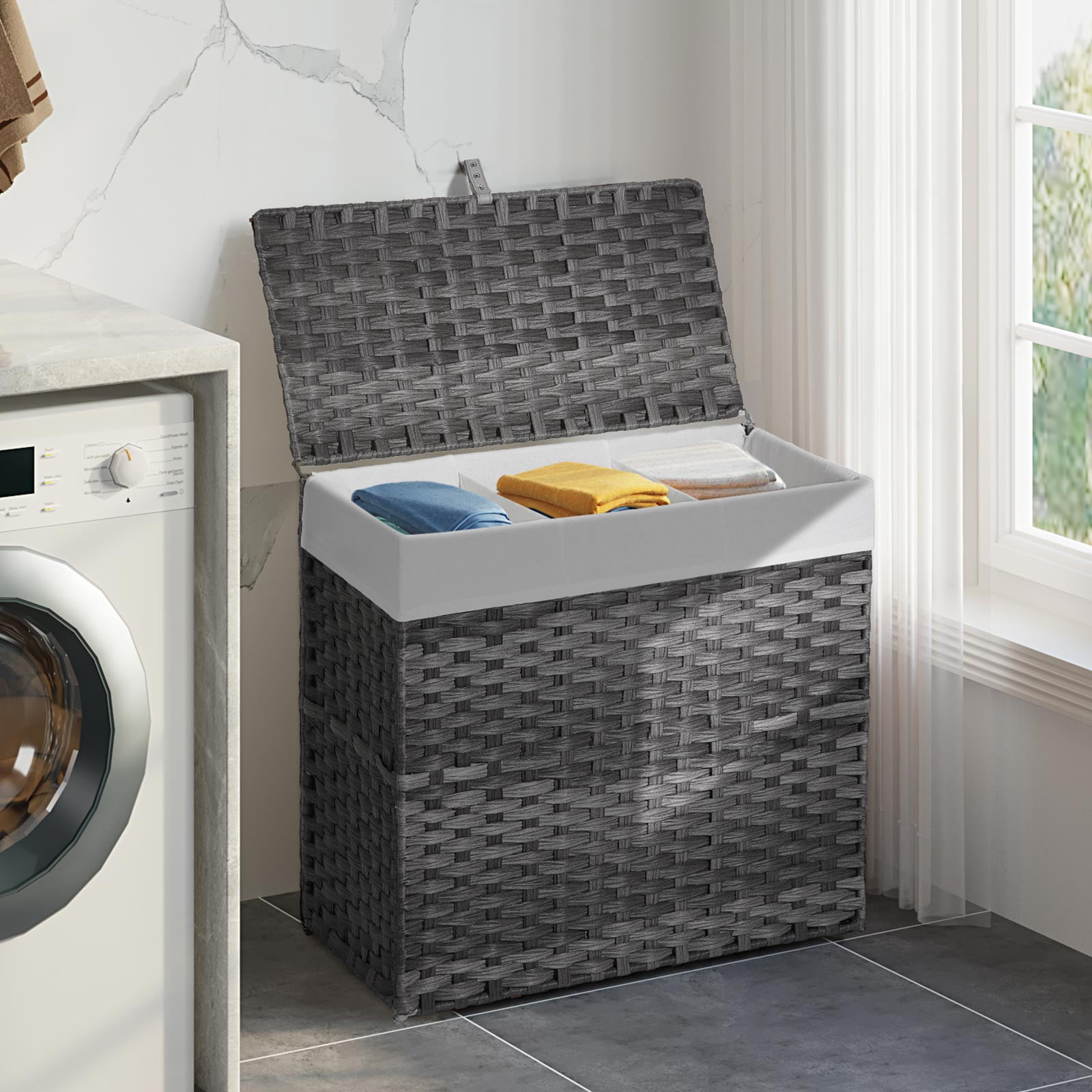 Click here for Rolanstar 125l Laundry Hamper With Lid  Clothes Ha... prices