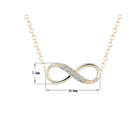 Riakoob Italian Design Italian Austrian Pave Infinity Necklace in 14K ...