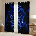 Blue Black Blackout Curtains Musical Treble Clef Curtains & Drapes ...
