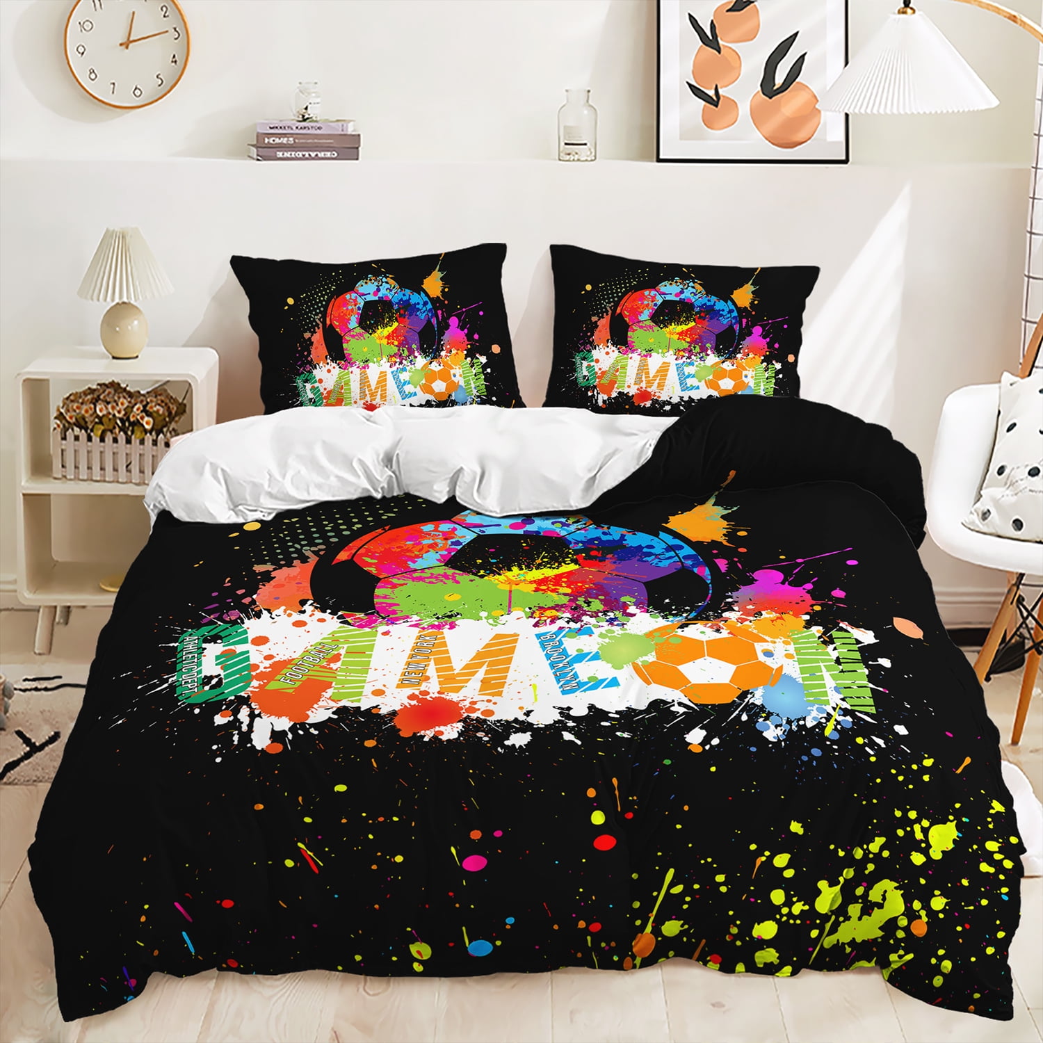 Hosima 3-piece 3D Digital Printing Duvet Cover Full Size Multi Element ...