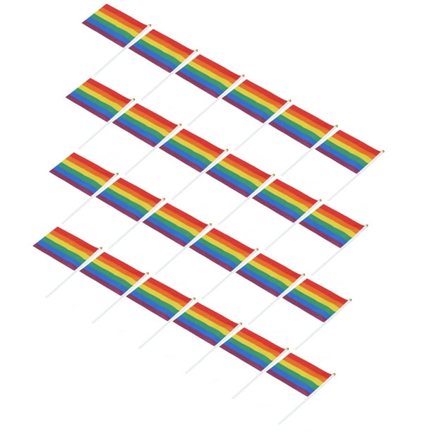 Gay Pride Flags,24Sets Mini Pride Flags Rainbow Stick Flags Mini Pride ...