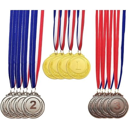 SHARKDO 12 Pieces 2 Inches Metal Winner Gold Silver Bronze Award Medals ...