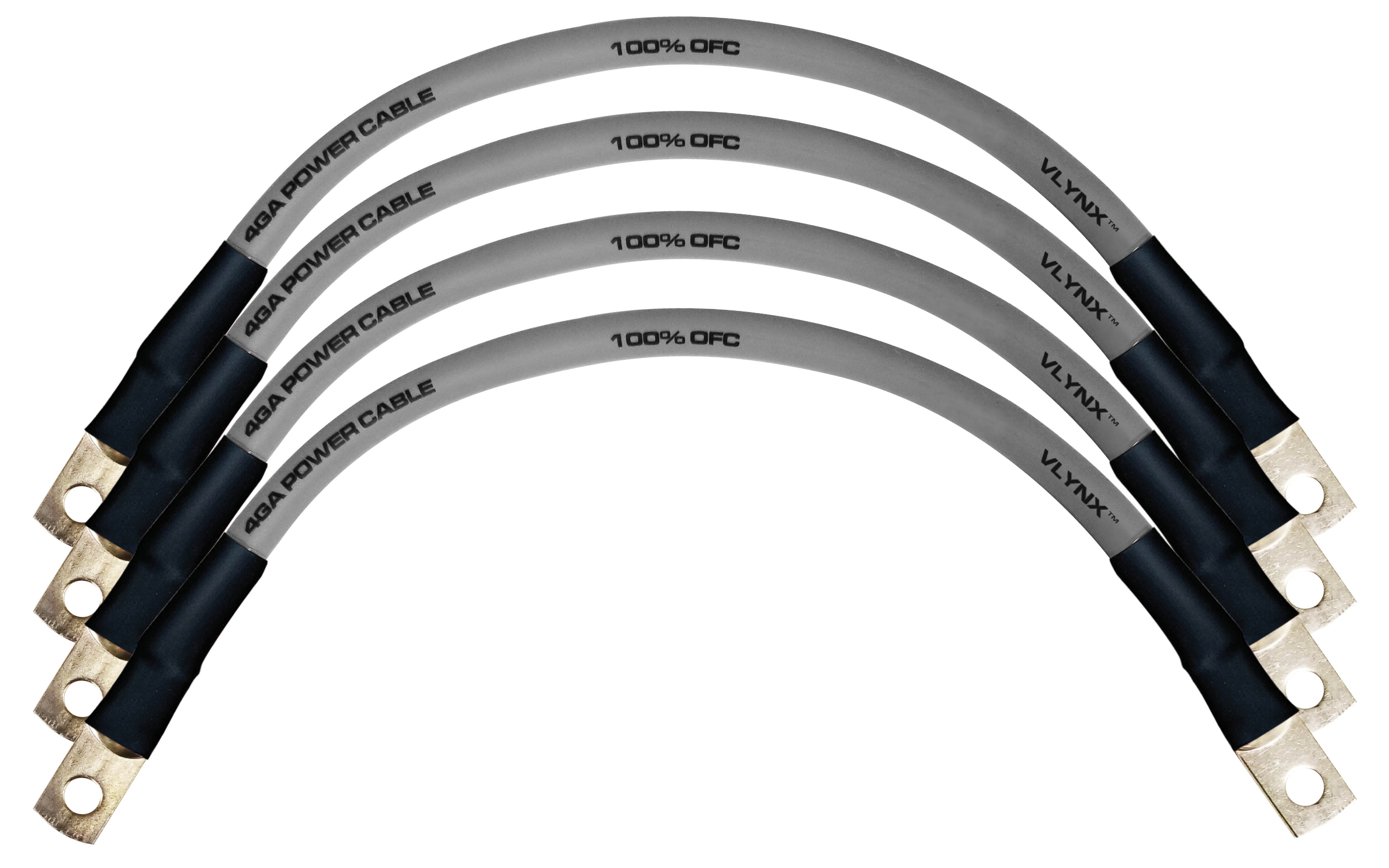 QTY 4 Battery Cable VBL4-S 4 Gauge AWG 9" 100% OFC Copper Flexible ...