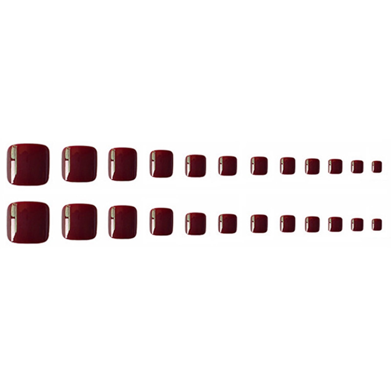 Short False Toenails Artificial Feet Nails Full Cover Square Fake ...