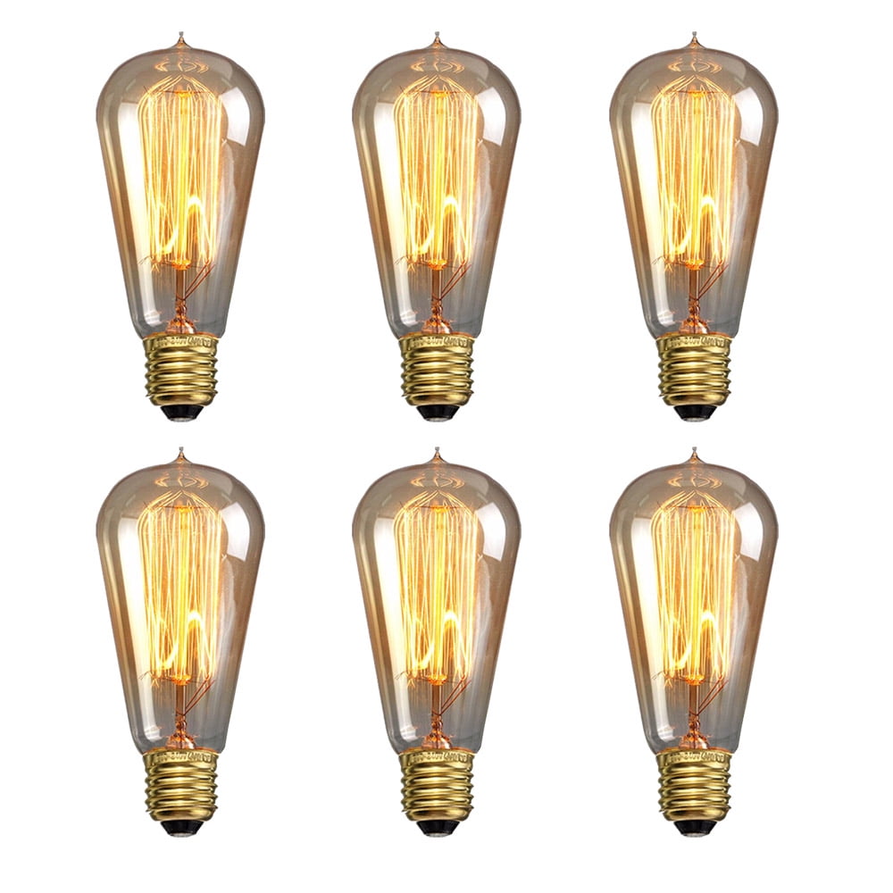 Edison Vintage ST58 E27 Incandescent Bulbs Retro Antique Dimmable 40W 3 ...
