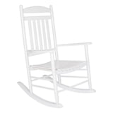 Pemberly Row Traditional Hardwood Indoor/Outdoor Porch Rocker in White ...