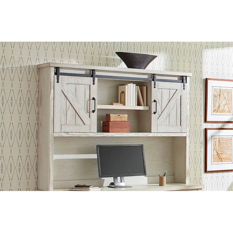 Rustic Wood Hutch With Wood Doors Storage Hutch Fully Assembled White ...