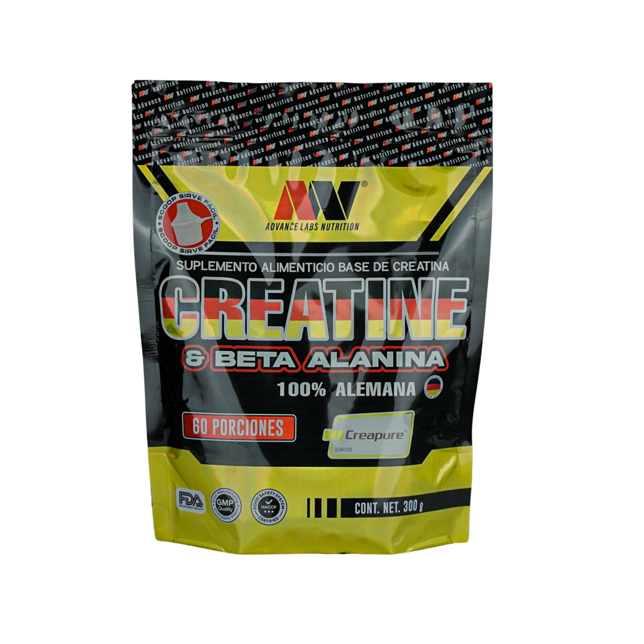 Advance Nutrition Creatina Creapure & Beta Alanina 300g – Alta Pureza y ...