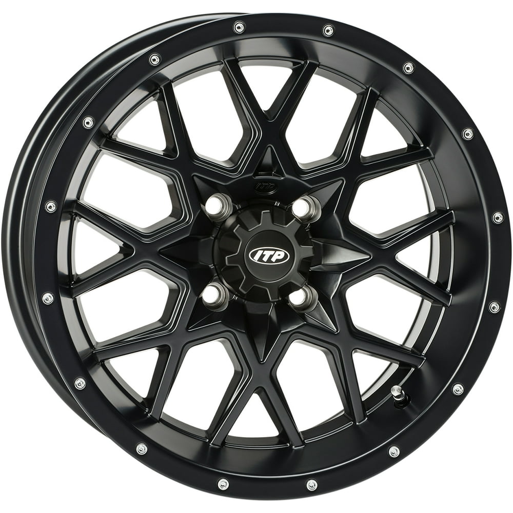 ITP Hurricane Wheel Black 14X7 4/110 5+2 1428636536B - Walmart.com ...