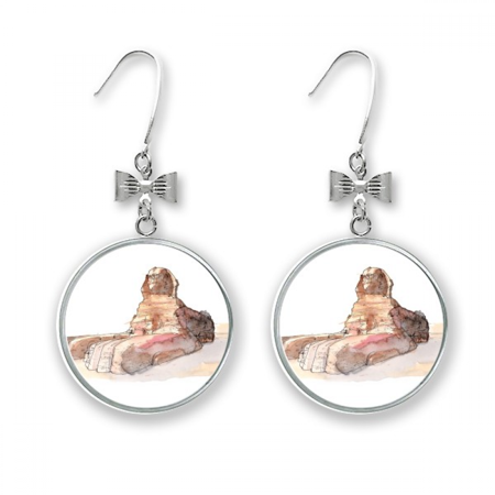 Great Sphinx of Giza in Egypt Bow Earrings Drop Stud Pierced Hook ...