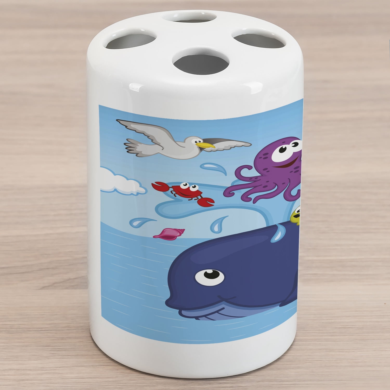 Whale Ceramic Toothbrush Holder, Marine Gang Octopus Crab Turtle ...