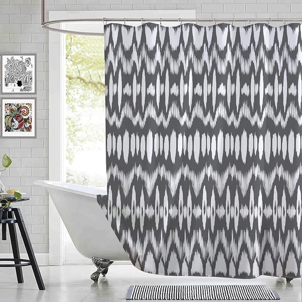 Grey White Bobo Shower Curtain,Modern Farmhouse Bathroom Shower ...