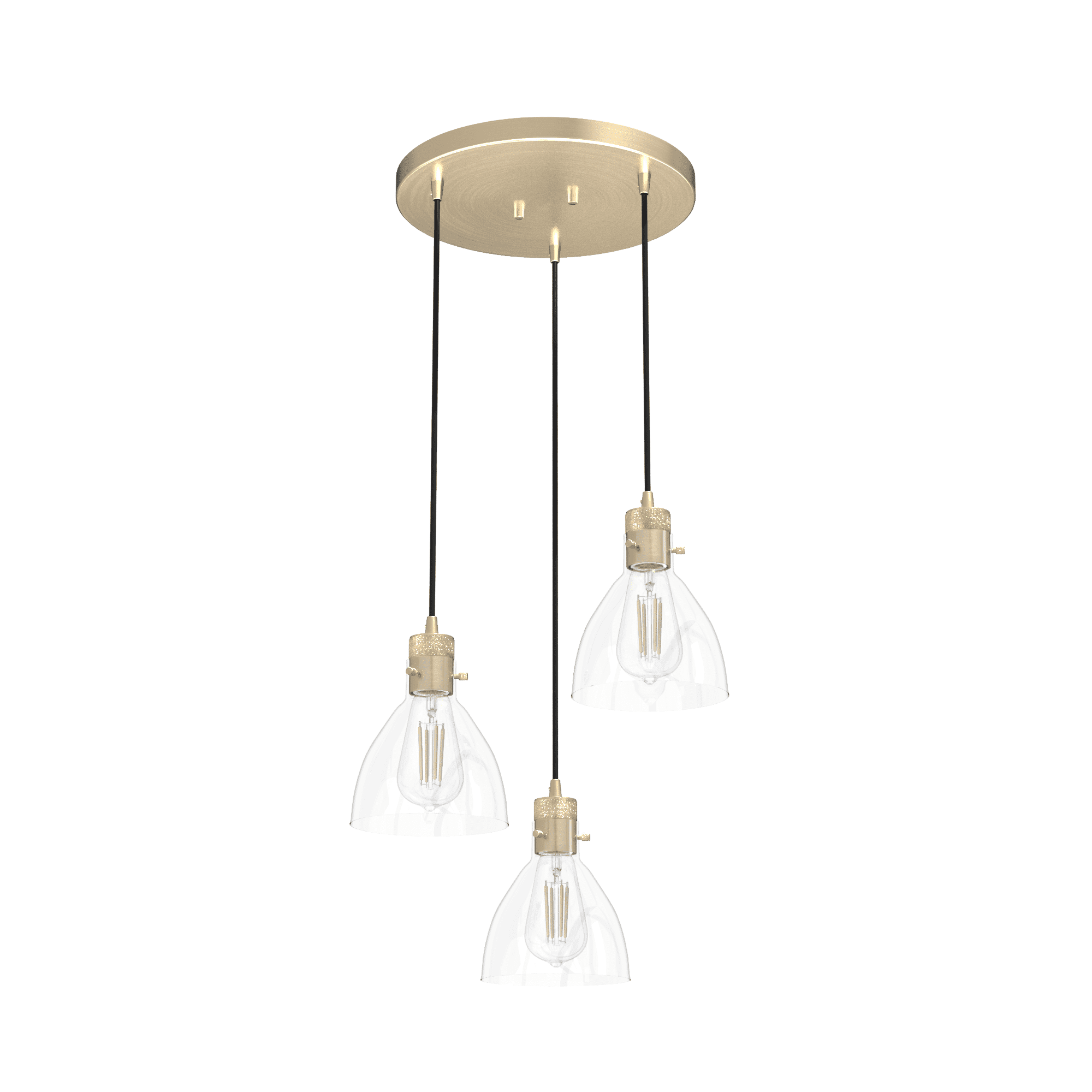 Hunter Van Nuys Alturas Gold 3 Light Cluster Ceiling Light Fixture ...