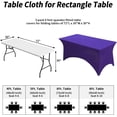 3 Pack Purple Rectangle 6Ft Stretch Spandex Fitted Table Covers for ...