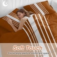 Abstract White Striped Comforter Set California King Size, Simple Brown ...