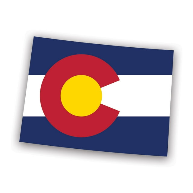 Colorado State Shaped Flag Sticker Decal - Self Adhesive Vinyl - Weatherproof - Made in USA - co ...