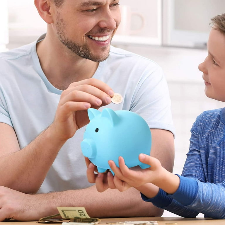 Blue Piggy Bank Plastic