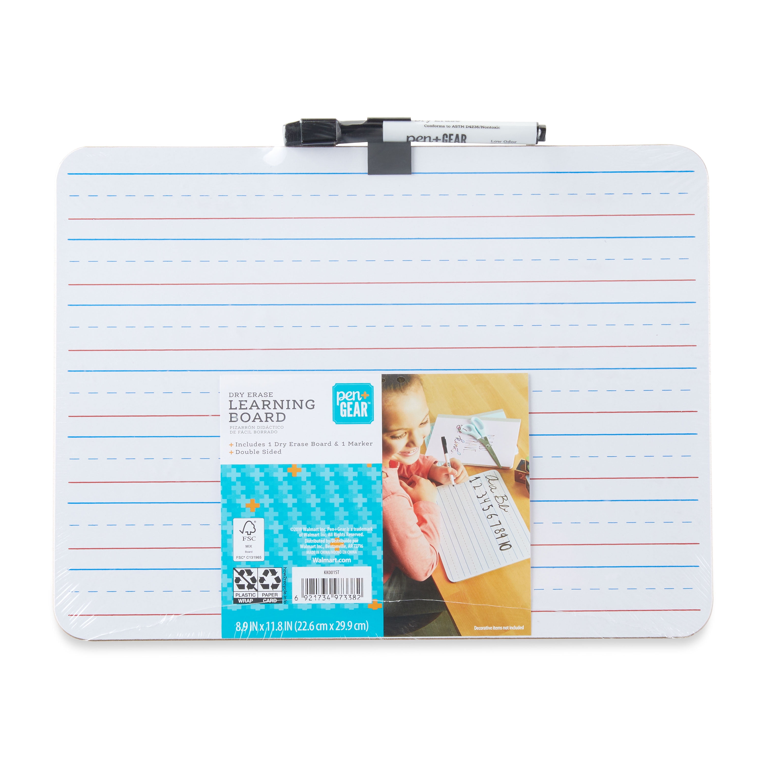 Pen+Gear Double Sided Dry Erase Learning Board Height 8.9" X Width 11.8 ...