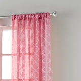 Nanshing Jess Rod Pocket Embroidered Single Curtain Panel, Azalea Pink ...