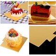 50 Pcs 3.58 In x 3.3 In Square Golden Cake and Bread Stand for ...