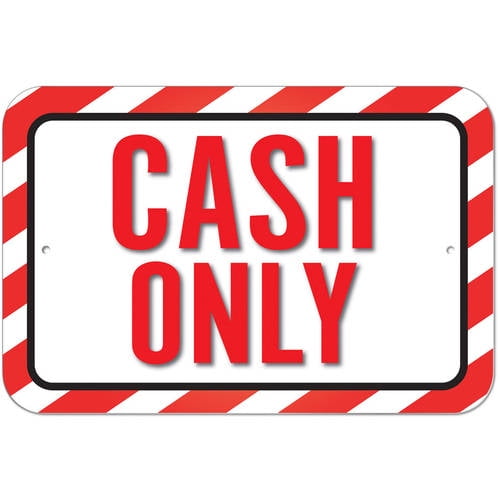 Cash Only Sign - Walmart.com