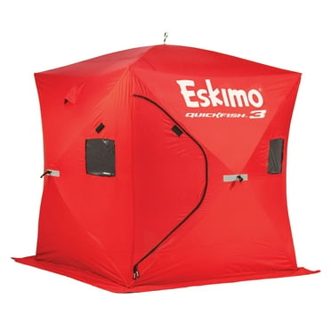 Eskimo QuickFish 3 Portable 3-Person Pop Up Ice Fishing Shack, (2 Pack ...