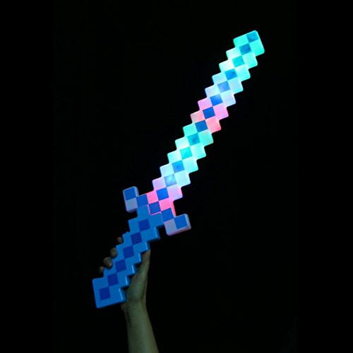 Light up Diamond Pixel Sword LED Motion Activated Flashing Lights , 24 ...
