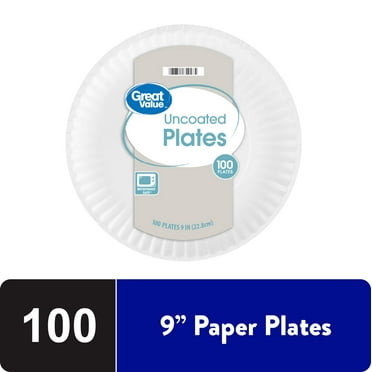 Great Value Everyday Paper Lunch Plates, 8 5/8", 100 Count - Walmart.com
