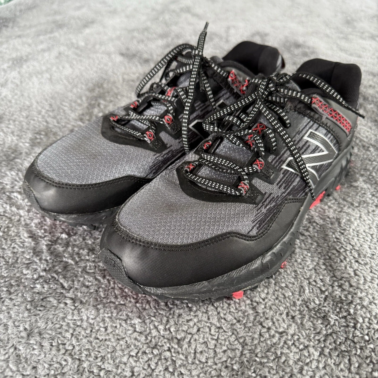 New Balance 410v6 Mens 9.5 D Black Gray Red Comfort Running Trail Shoes ...