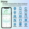 iHome Smart Bluetooth Digital Body Scale, Black, 14 Measurements, 397 ...