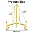 4 Pack 4" Gold Iron Display Stand, Small Metal Easel Plate & Photo ...
