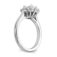 Solid 14k White Gold Oval Halo Engagement Diamond Side-Stones with CZ ...