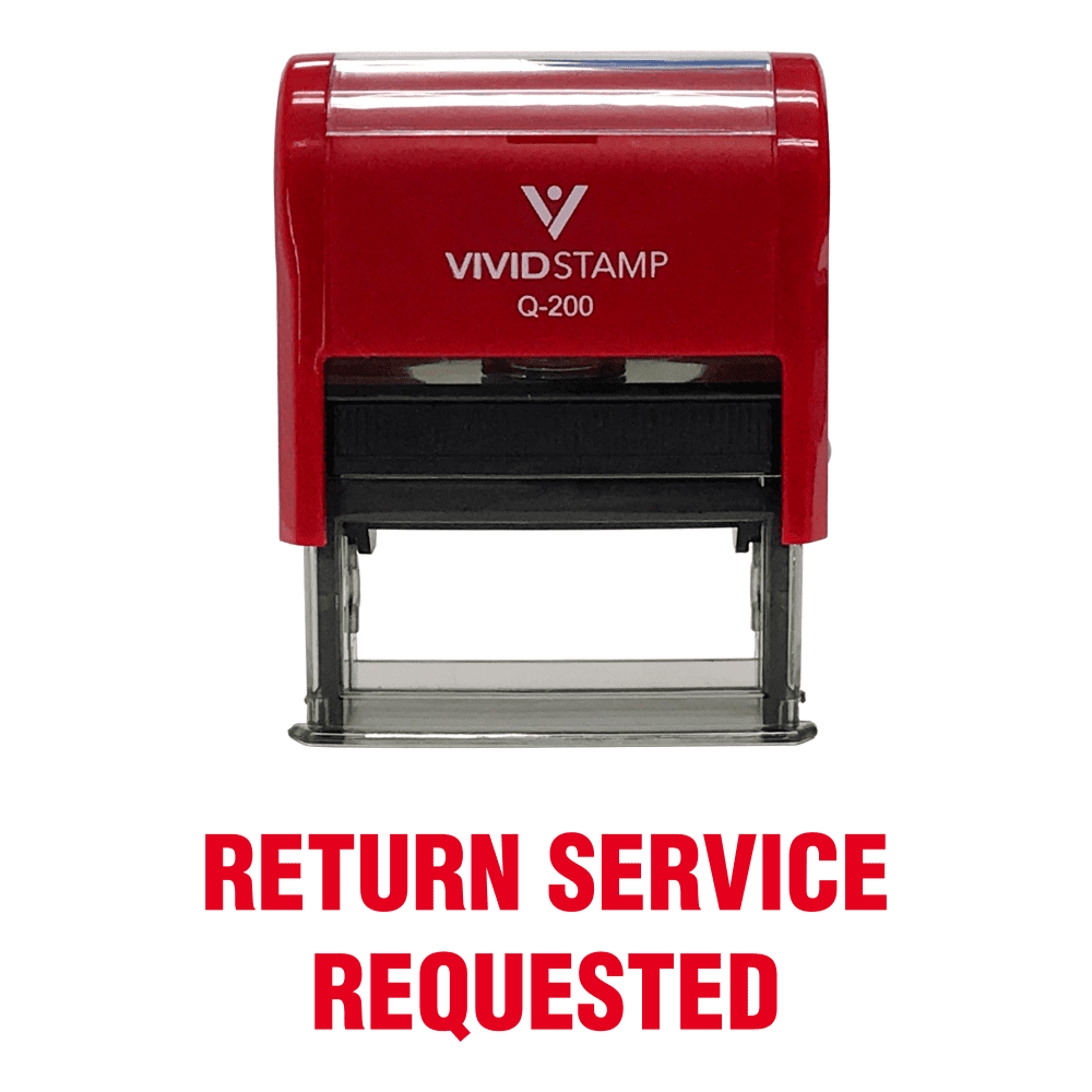 Vivid Stamp Return Service Requested Self Inking Rubber Stamp (Red Ink ...