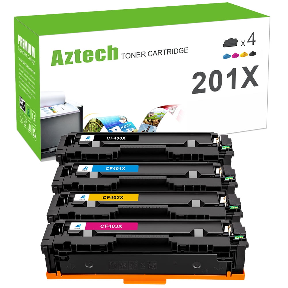 4-Pack 201X Toner Cartridges Compatible for HP 201X 201A CF400X CF401X ...