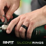 Rinfit Silicone Wedding Ring for Men - Soft Rubber Wedding Band ...