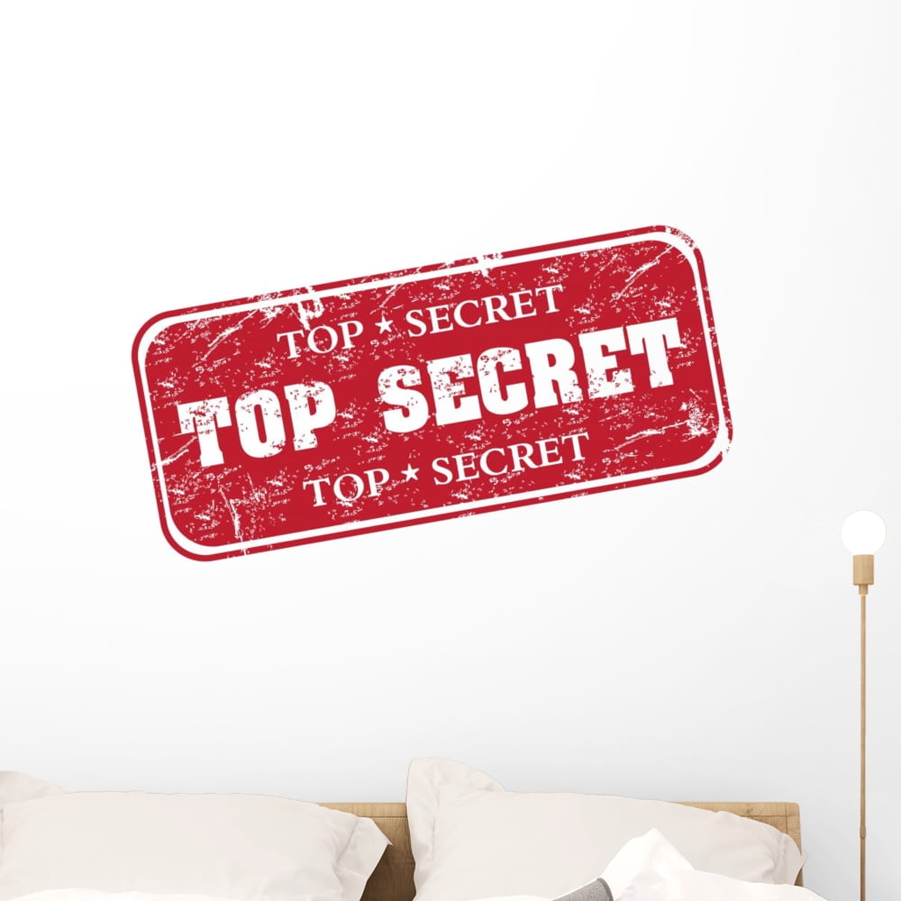 Top Secret Grunge Rubber Wall Decal by Wallmonkeys Peel and Stick ...