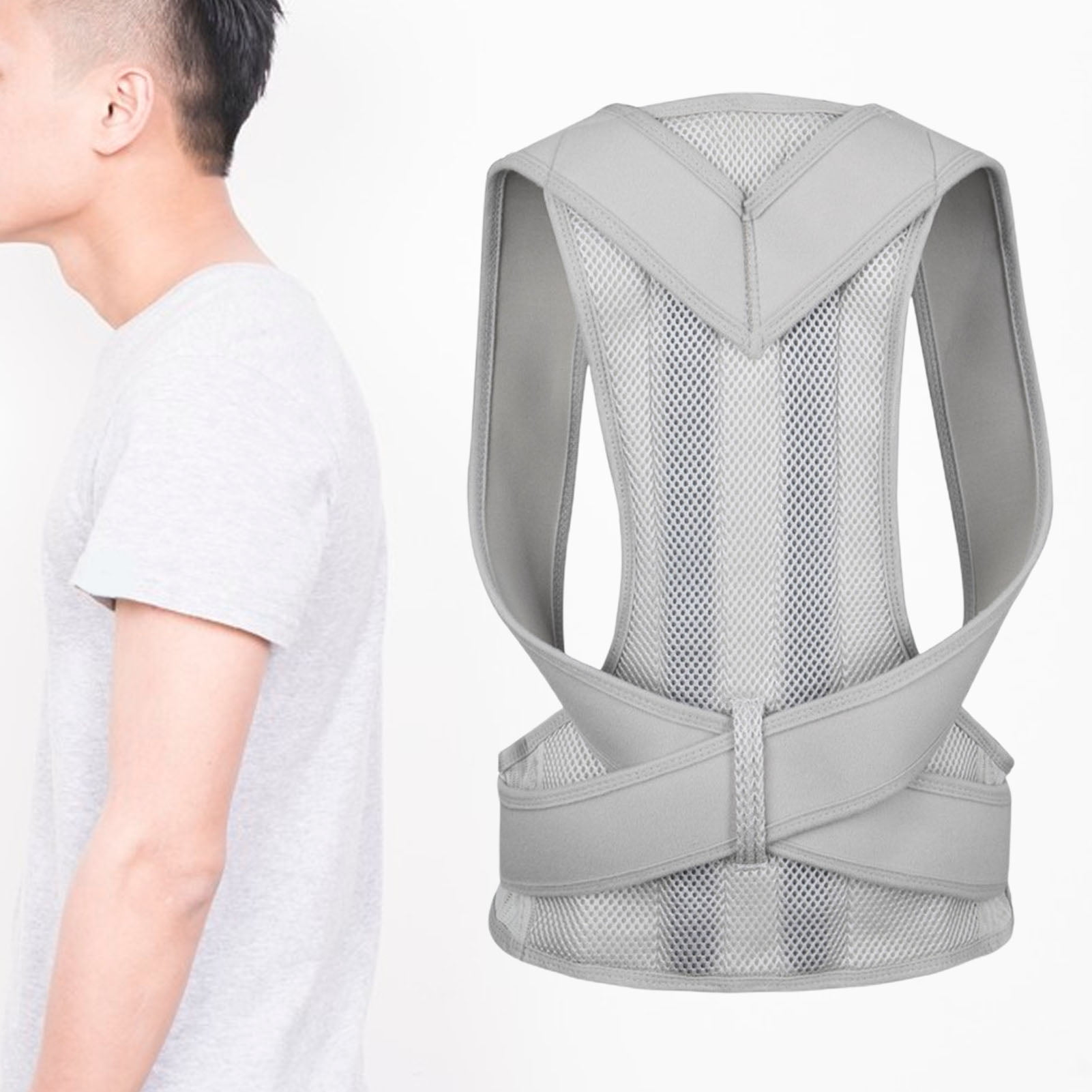 Litie Back Brace and Posture Corrector,Breathable Mesh Adjustable Belly ...