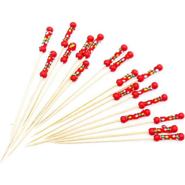 Cocktail Sticks 100 Counts Wooden Toothpicks for Nibbles Tapas Sandwich ...