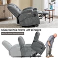 Spaco Gray Overstuffed Power Lift Recliner - Massage Heat with USB Type ...